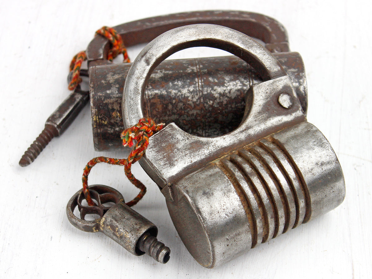 Extra Large Antique Screw Iron Padlock