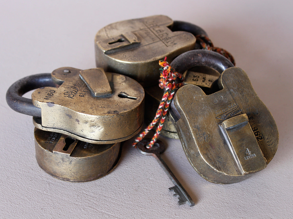 Extra Large Old Brass Padlock With Key | Scaramanga