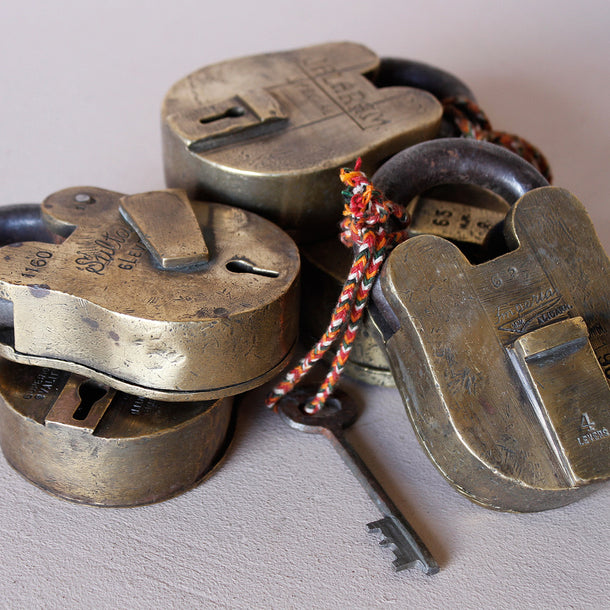 Extra Large Old Brass Padlock With Key | Scaramanga
