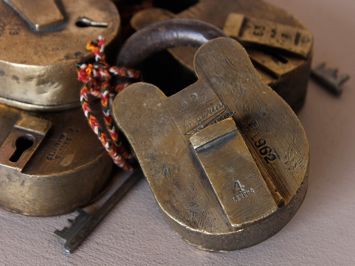 Extra Large Old Brass Padlock With Key | Scaramanga
