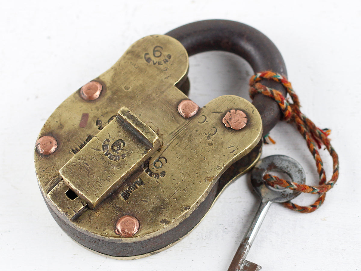 Extra Large Old Brass Padlock With Key | Scaramanga