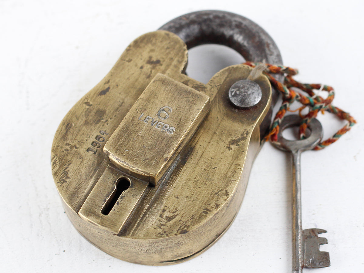 Extra Large Old Brass Padlock With Key | Scaramanga