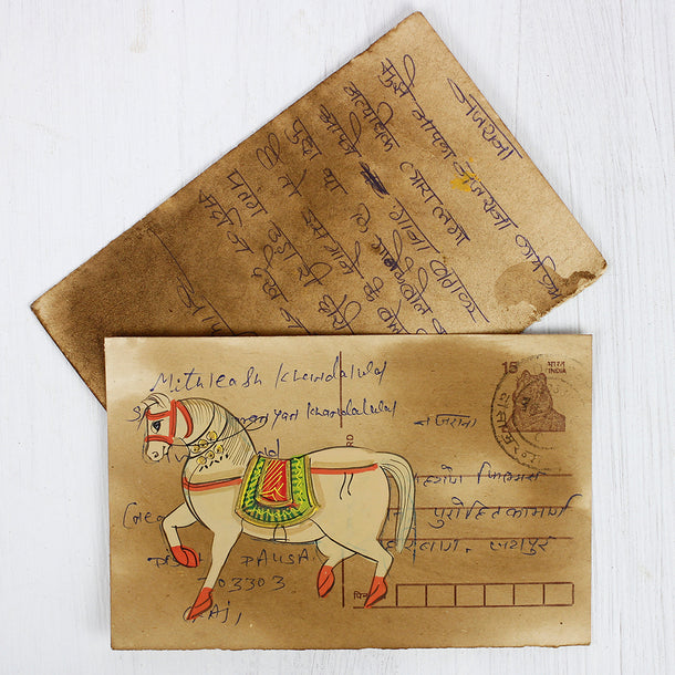 Hand Painted Vintage Indian Postcard - Mix Set of 5