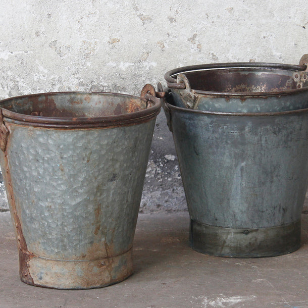 Large Vintage Metal Bucket | Old Bucket | Scaramanga