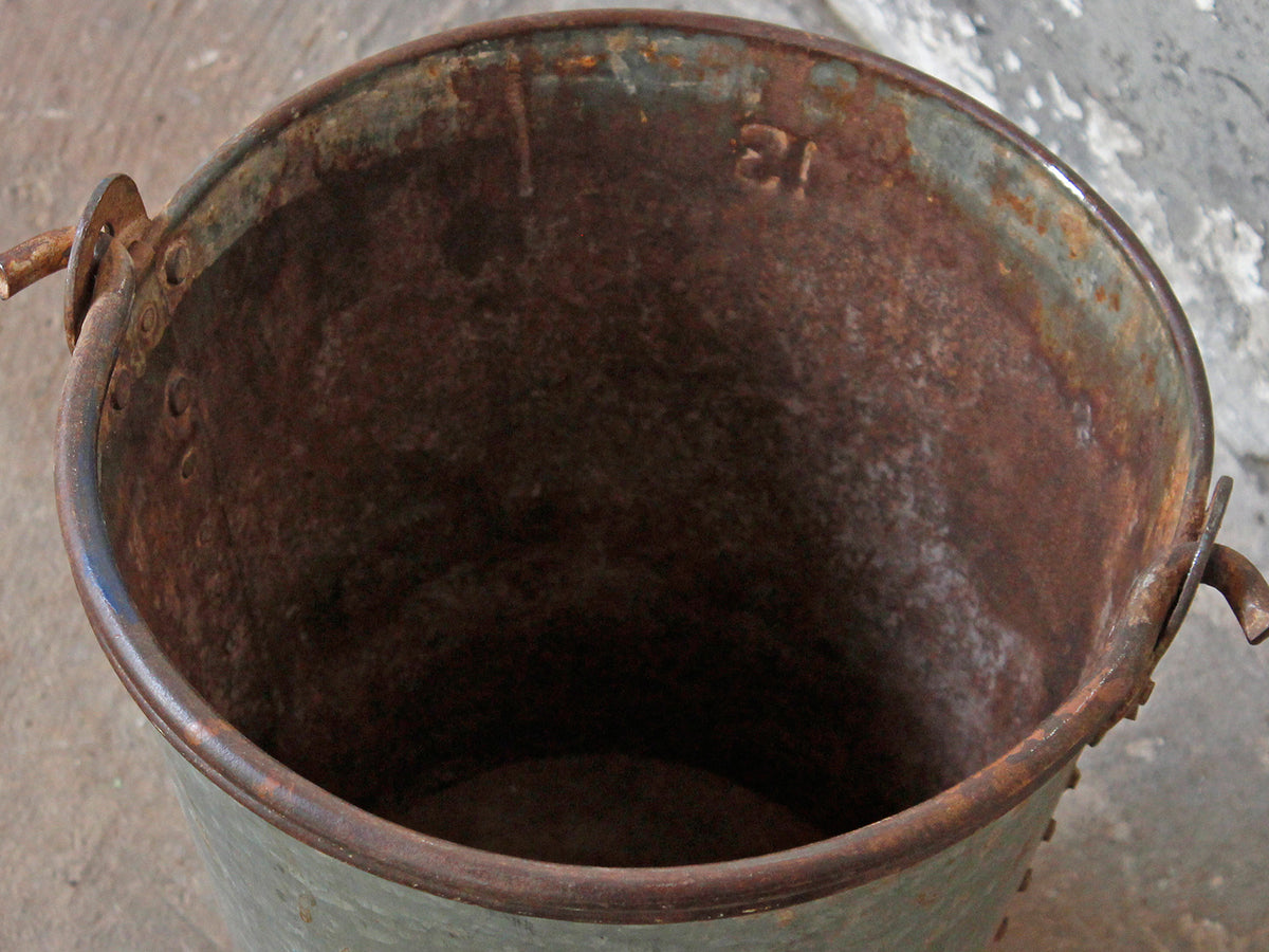 Large Vintage Metal Bucket | Old Bucket | Scaramanga