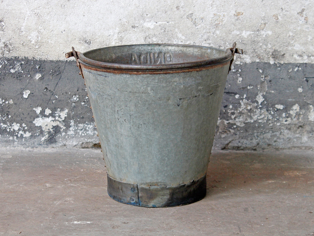 Large Vintage Metal Bucket | Old Bucket | Scaramanga