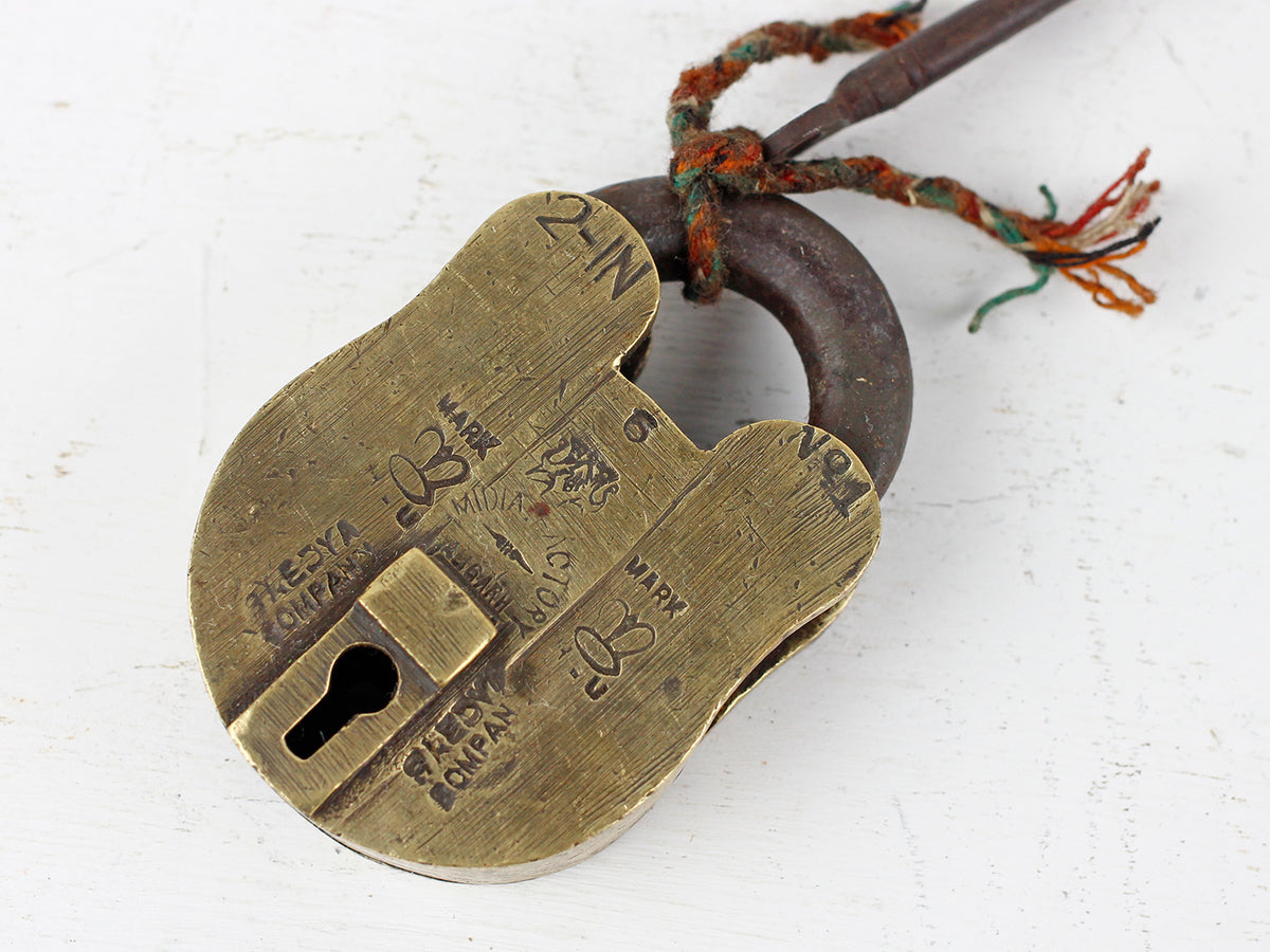 Small Old Brass Padlock With Key | Scaramanga