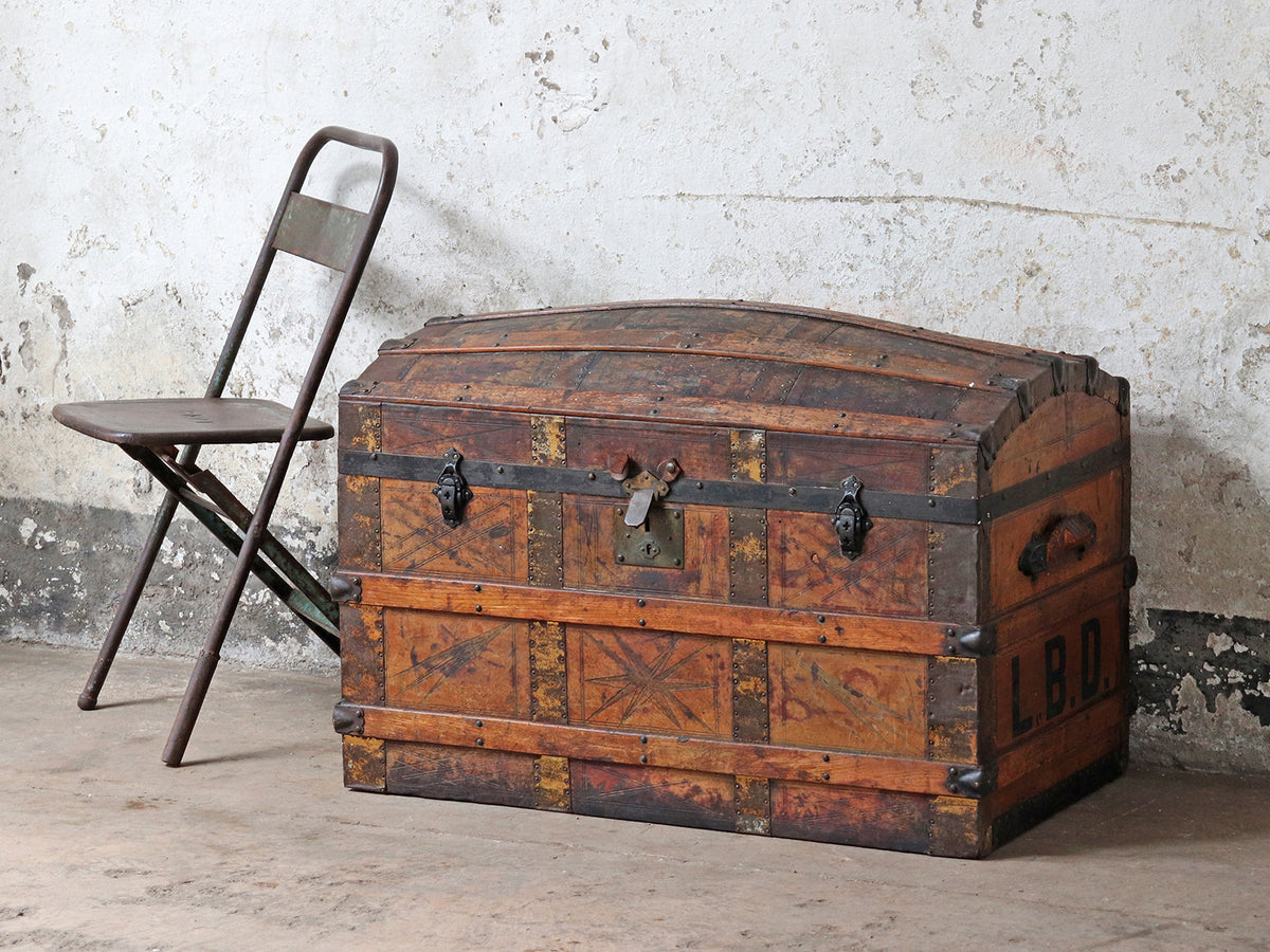Antique Domed Trunk | rustic storage | Scaramanga
