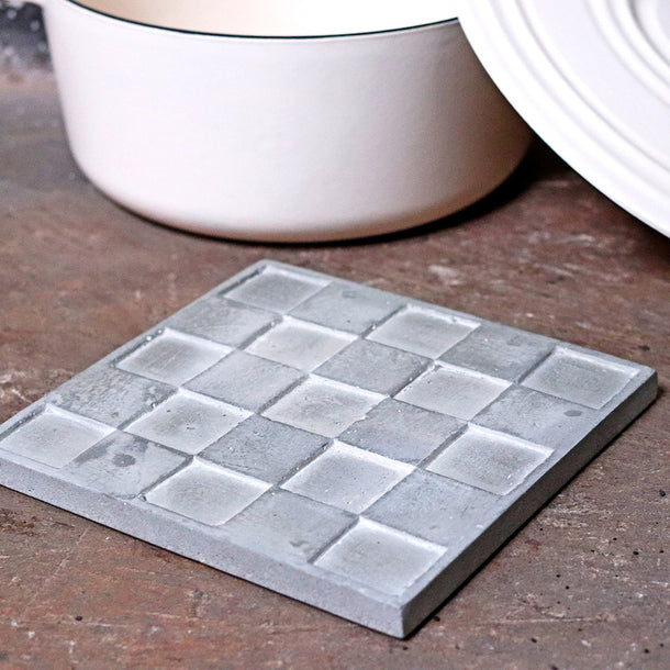 Cement Square Trivet | Large Trivets for dining table | Tableware
