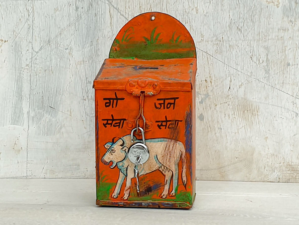 Yellow Money Box| Vintage Container | Scaramanga