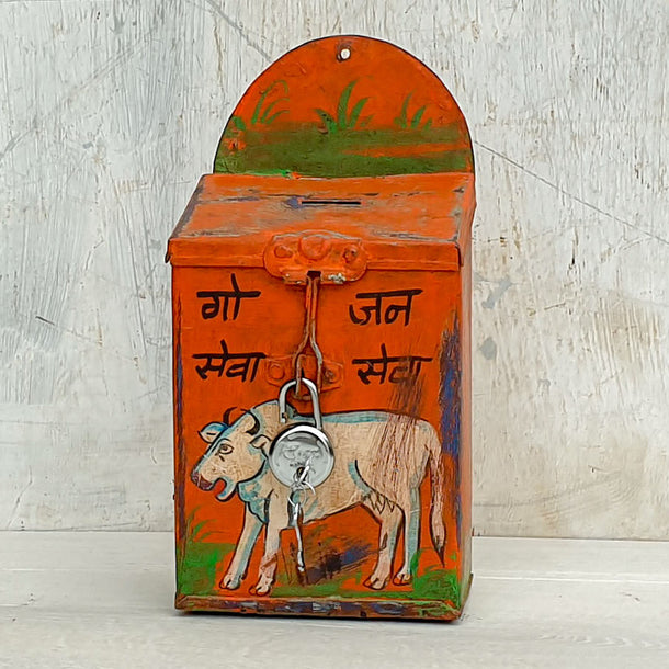 Yellow Money Box| Vintage Container | Scaramanga