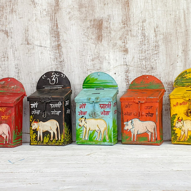 Yellow Money Box| Vintage Container | Scaramanga