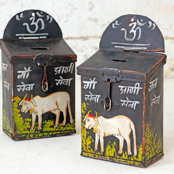 Yellow Money Box| Vintage Container | Scaramanga