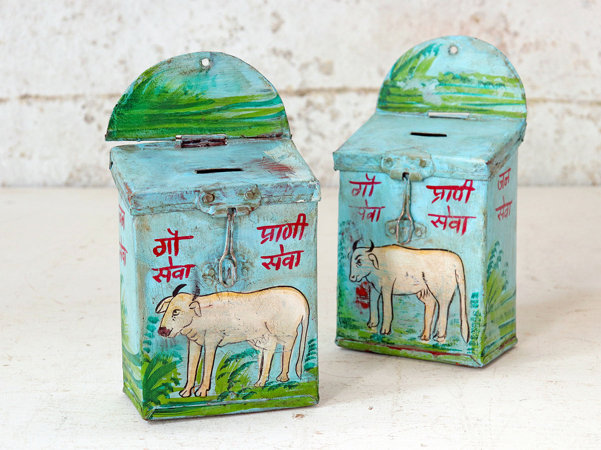 Yellow Money Box| Vintage Container | Scaramanga