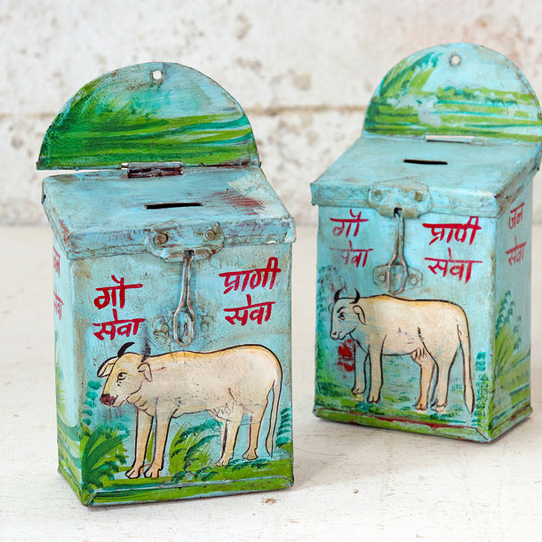 Yellow Money Box| Vintage Container | Scaramanga