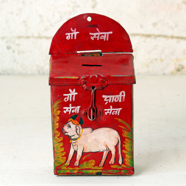 Yellow Money Box| Vintage Container | Scaramanga