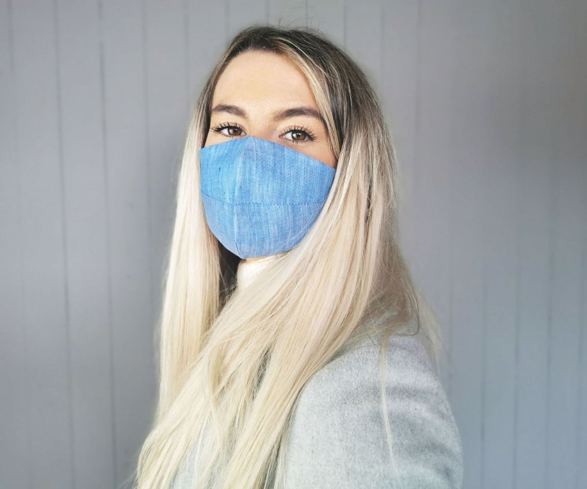 Demin-Blue Cotton Face Mask | Scaramanga