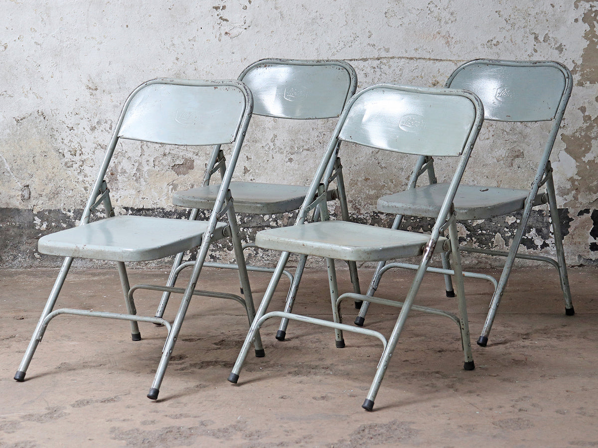 Grey Vintage Chair | Metal Folding Chair | Scaramanga