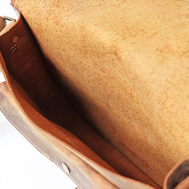 Leather Saddle Bag 12 Inch | Satchel Bag | Scaramanga