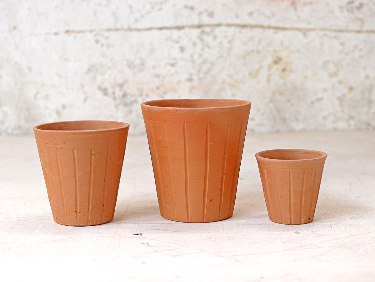 Fluted Terracotta Pots | Set Of 3 | Scaramanga