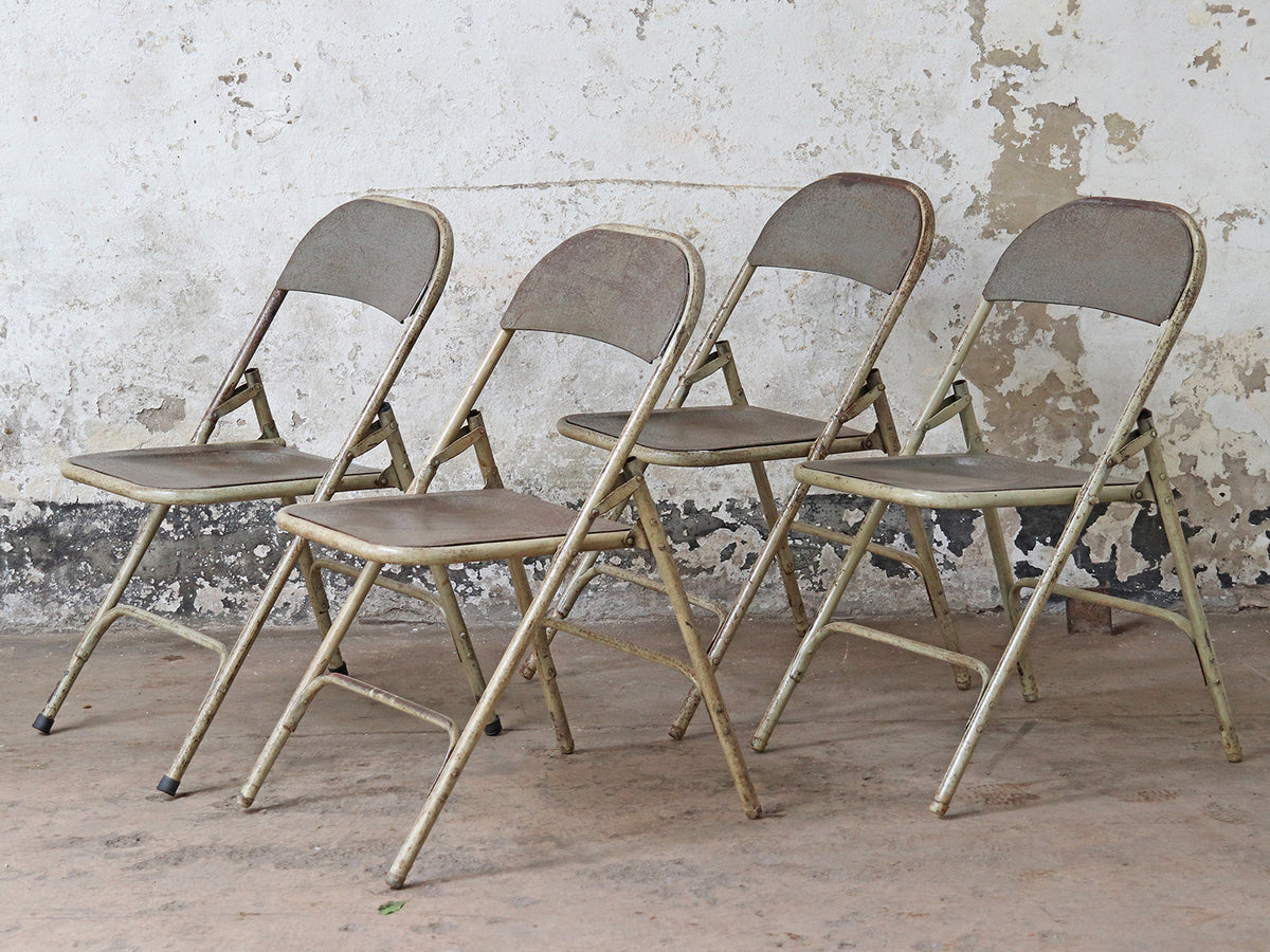 Vintage Metal Folding Chair | Silver Metal Chairs