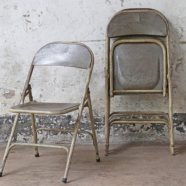 Vintage Metal Folding Chair | Silver Metal Chairs