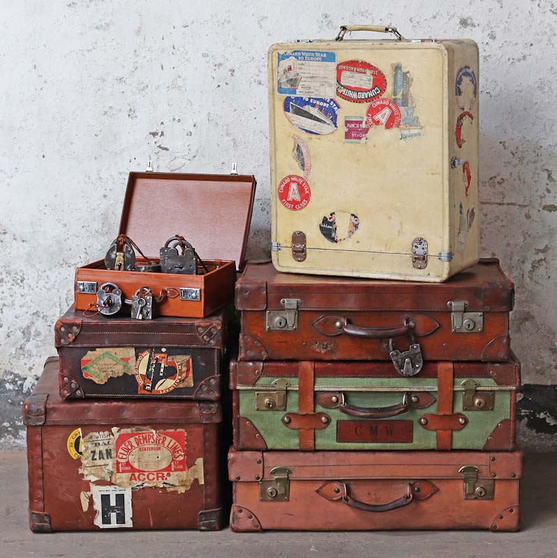 Blue Vintage Travel Trunk
